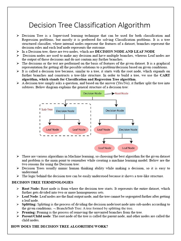 Decision Tree Classification Algorithm | PDF | Statistical ... Decision Tree Classification Algorithm | PDF | Statistical ...