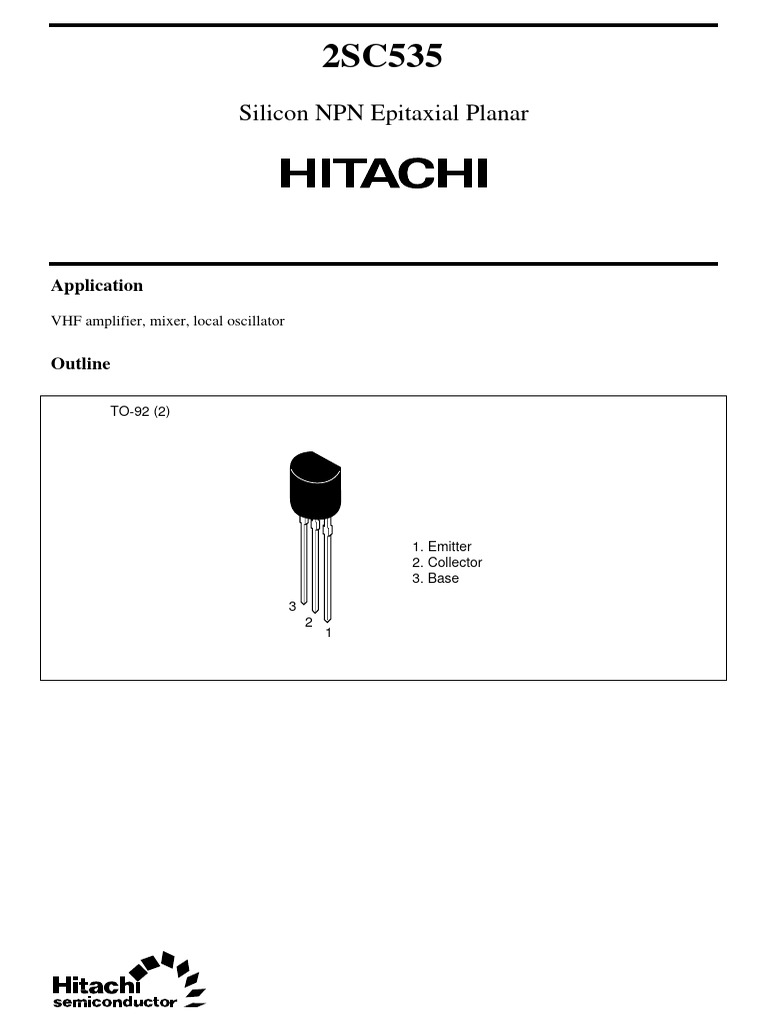 Datasheet 2sc535 | PDF | Bipolar Junction Transistor | Electronics