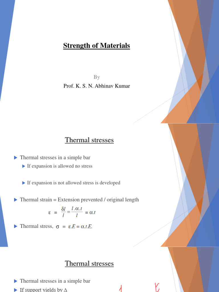 SoM Unit 1 Part 2 | PDF | Stress (Mechanics) | Deformation (Engineering)