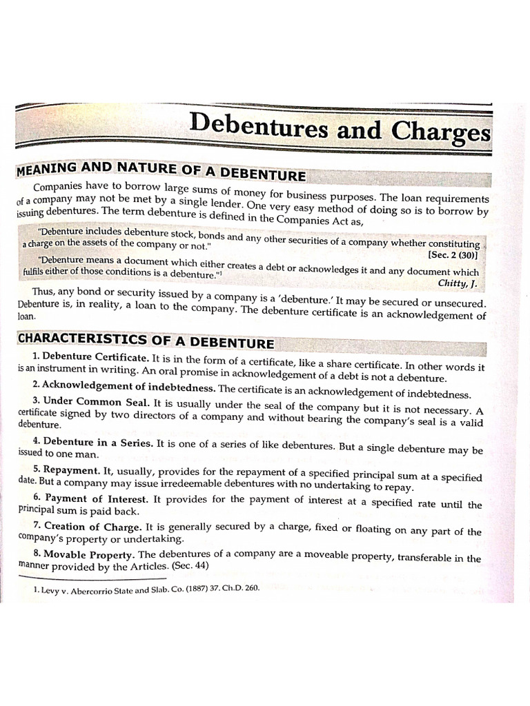 Debenture and Charges | PDF