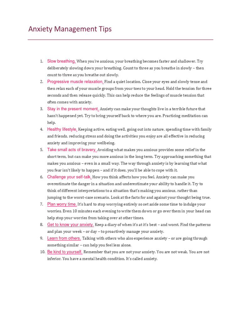 Anxiety Management | PDF | Anxiety | Stress Management