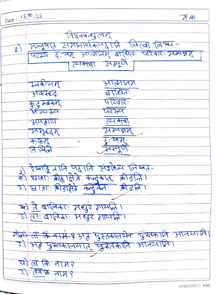 Sanskrit Work 11 To 17 | PDF