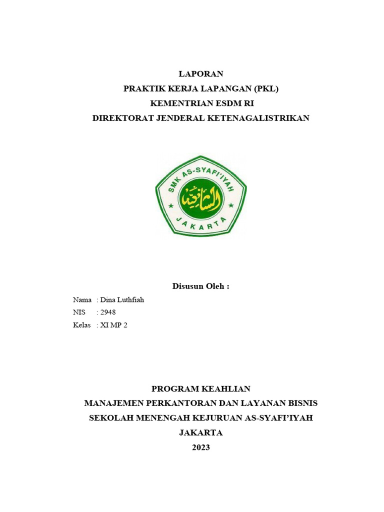 Laporan PKL Dina Luthfiah XI MP 2 | PDF