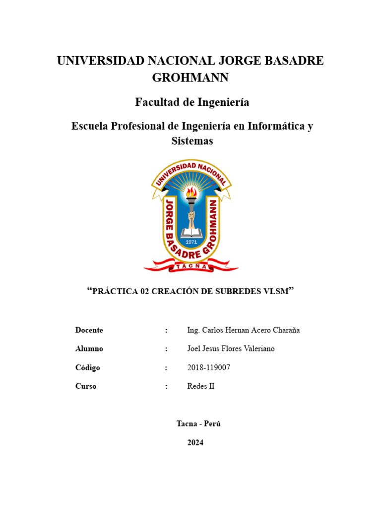Practica 2 - Subredes - VLSM | PDF | Dirección IP | Protocolos de red