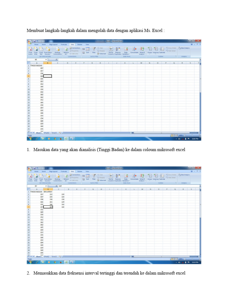 Statistik Distribusi Excel | PDF | Metode & Bahan Ajar