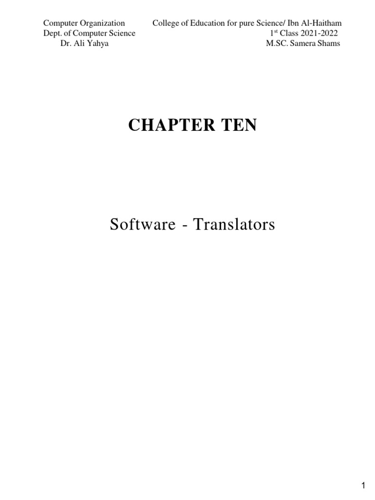 Software Translators Overview | PDF | Programming | Computer Program