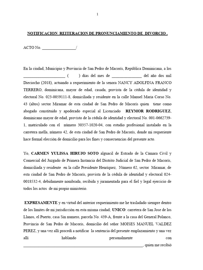 Notificación de Reiterancion Nuevo Pronunciamiento Nancy Franco Terrero ...