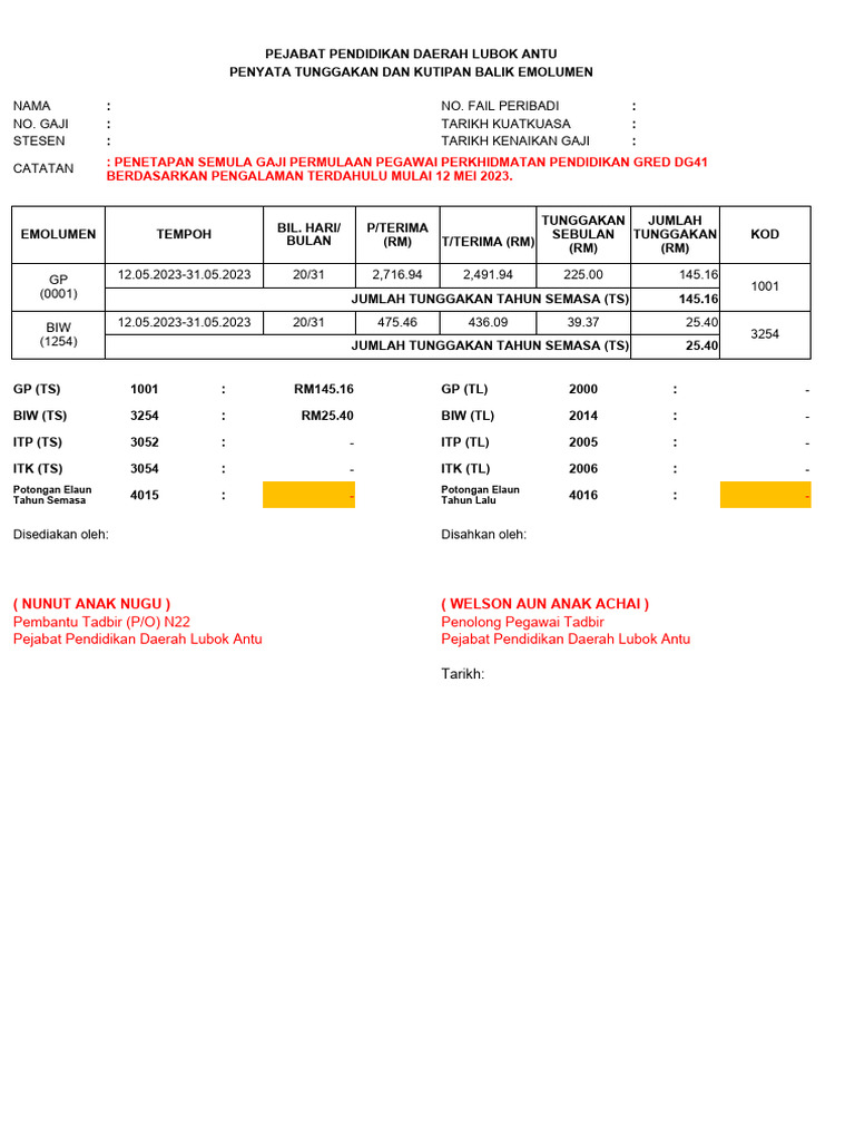 3.0 Perkiraan Tunggakan Gaji Dan Elaun (Berdasarkan Pengalaman Kontrak ... 3.0 Perkiraan Tunggakan Gaji Dan Elaun (Berdasarkan Pengalaman Kontrak ...