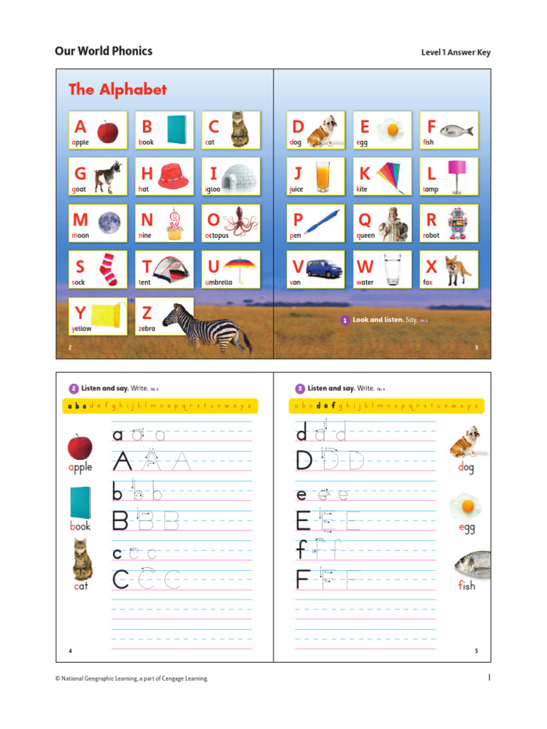Our World Phonics Level 1 Answer Key | PDF