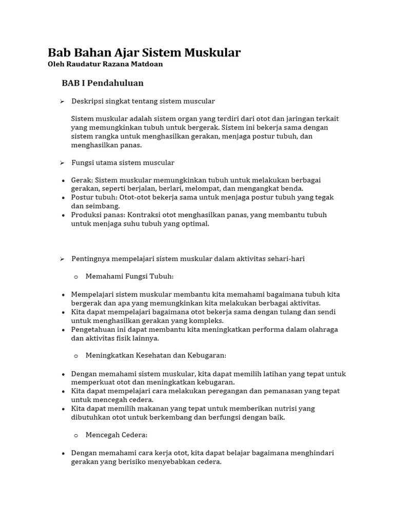 Bahan Ajar Sistem Muskular | PDF | Kesehatan Holistik