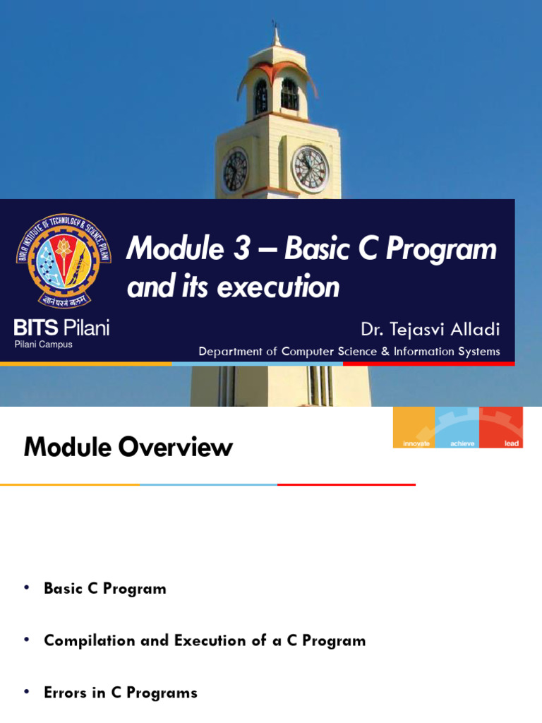 Module 3 Basic C Program Its Execution Pdf Programming Computer 2372