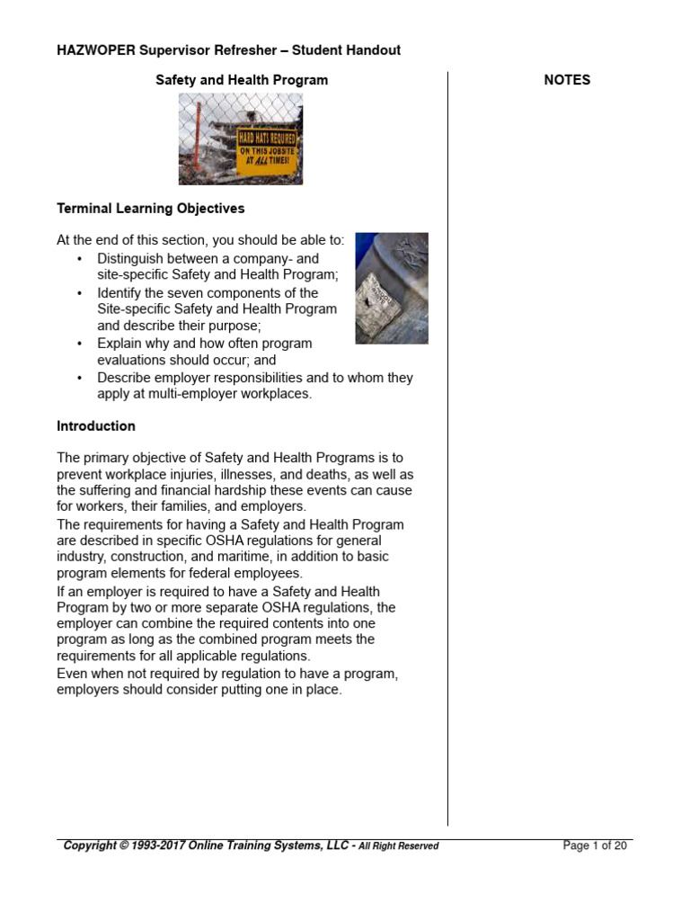 Section 2 - Safety and Health Programs | PDF | Occupational Safety And ...