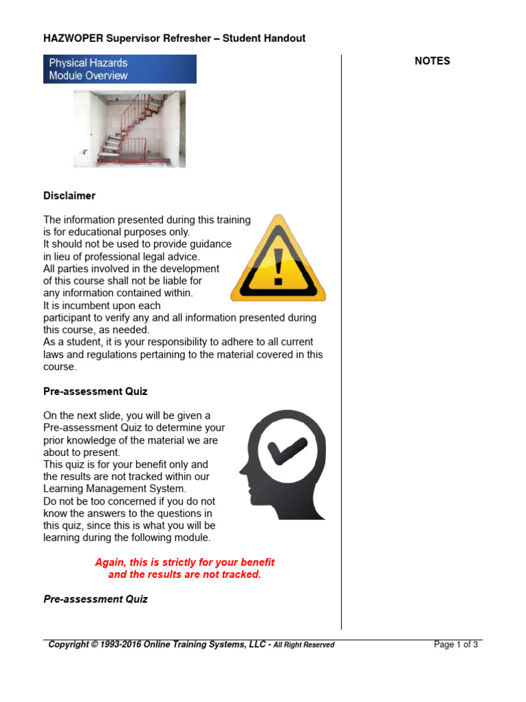 Section 3 - Module Overview - Physical Hazards | PDF | Hazardous Waste | Waste