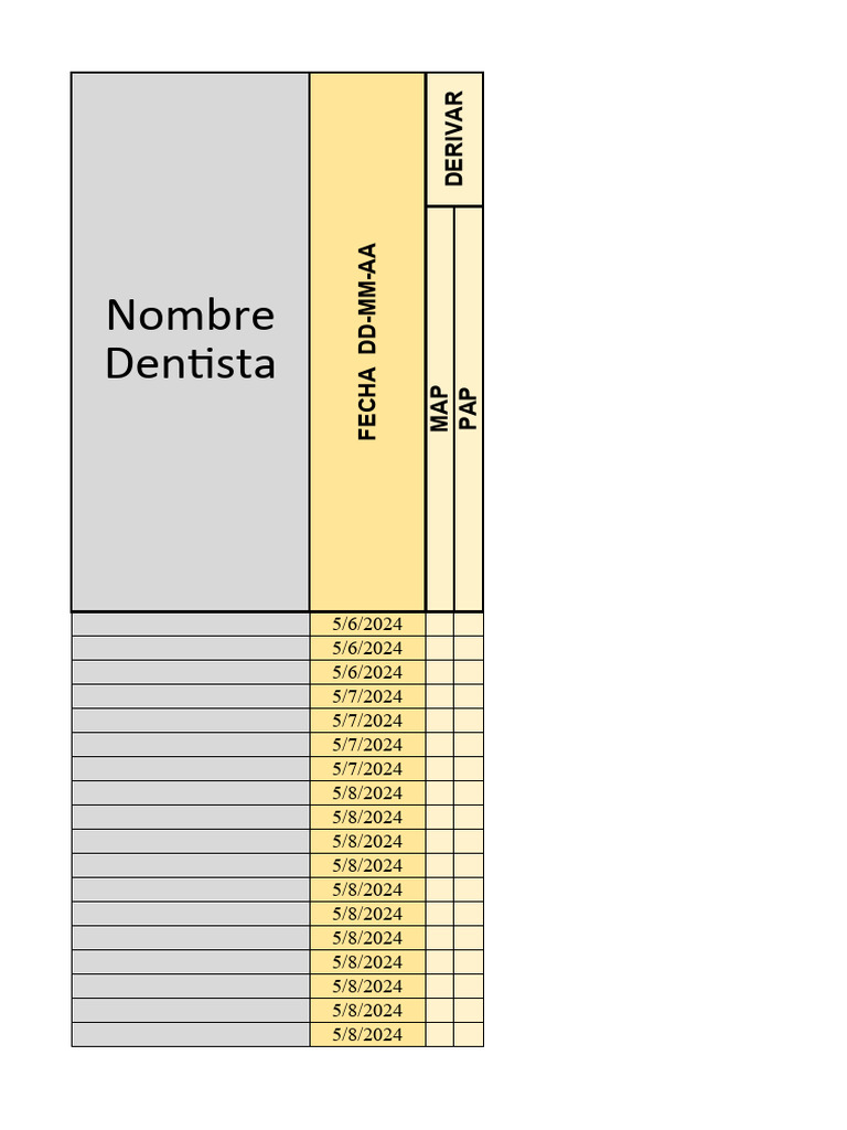APS FINAL 2024 V1.6.1 Hoja Diaria Odonto RIEGA MAYO | PDF | Odontología | Ortodoncia