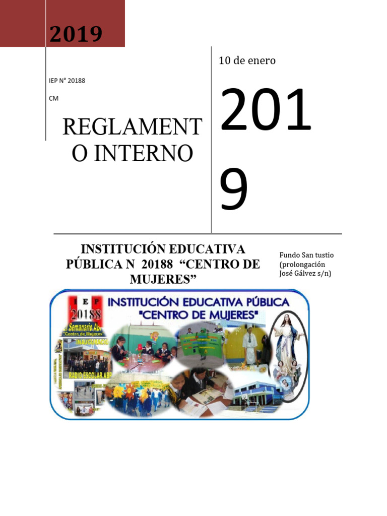 Reglamento IEP N° 20188 Cañete 2019 | PDF | Enseñando | Maestros