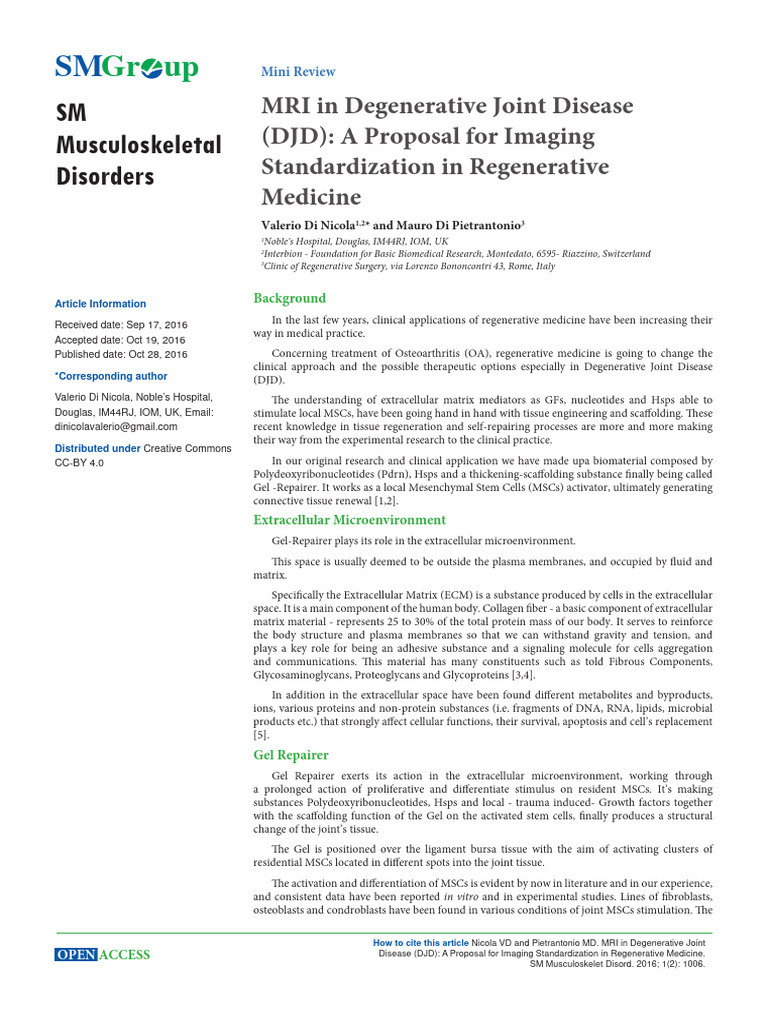 Attach 10 MRI in DJD | PDF | Extracellular Matrix | Cell Biology
