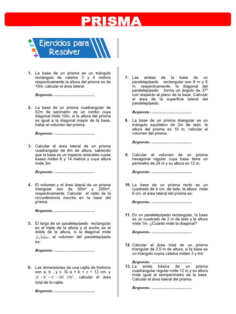 Prisma | PDF | Triángulo | Rectángulo