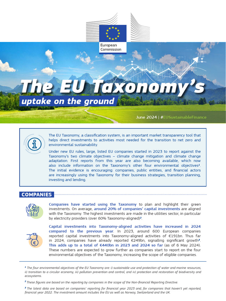 Sustainable Finance Taxonomy Factsheet en | PDF | Economies | Natural ...