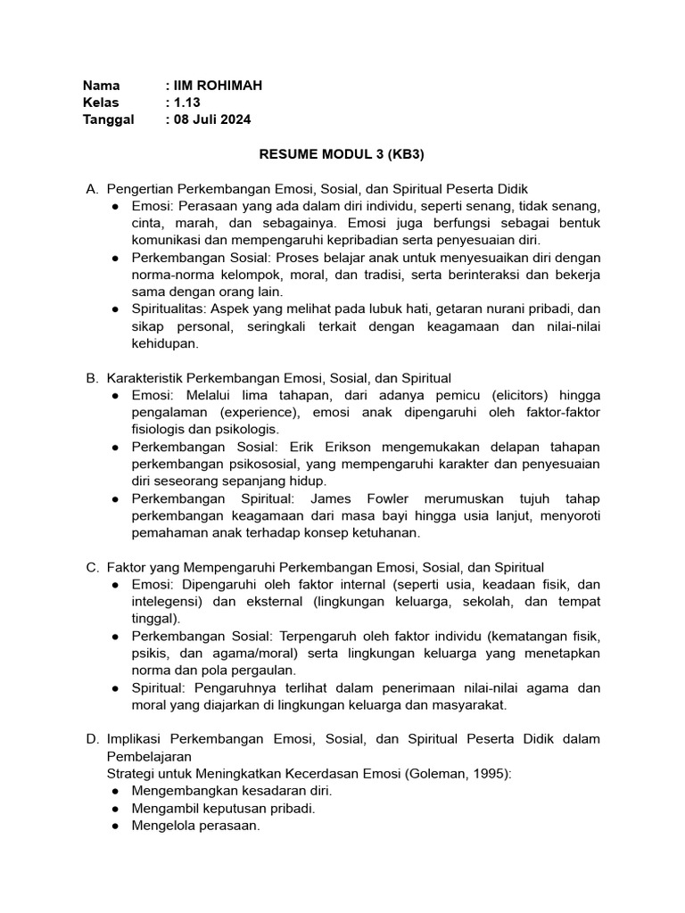 Resume Modul 3 (KB3) | PDF