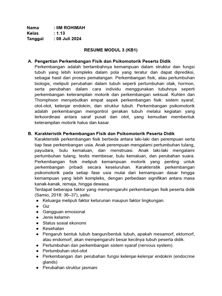 Resume Modul 3 (KB1) | PDF