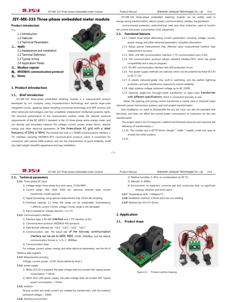 JSY MK 333 User Manual For 3 Phase 4 Wire1 | PDF | Electrical ...