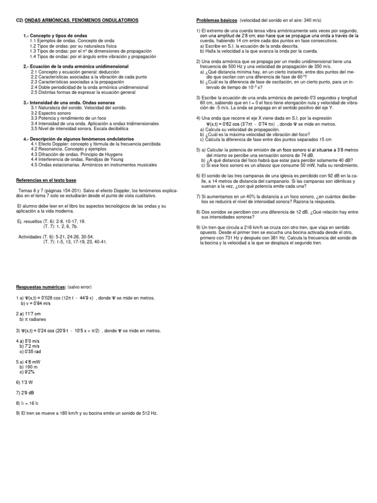 Guía F2 Tema C2 (2023-24) | PDF | Olas | Sonido