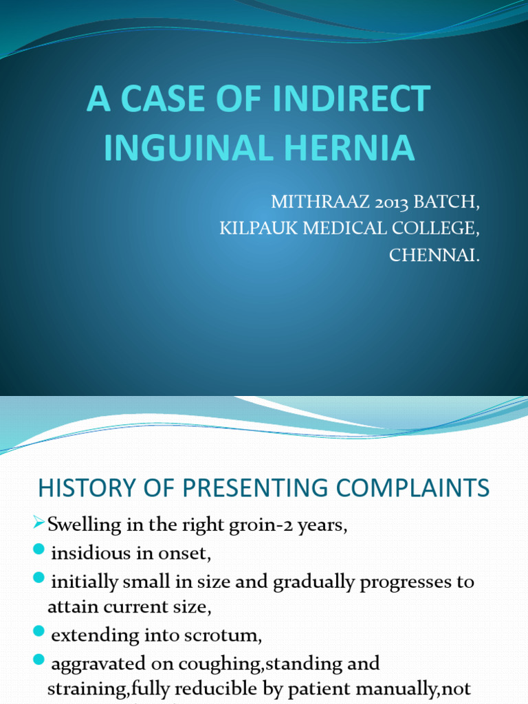 1.indirect Inguinal Hernia | PDF | Physical Examination | Abdomen