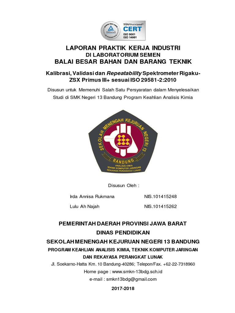 Laporan Kalibrasi Alat Xrf-Lab Semen b4t | PDF