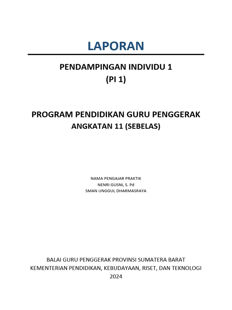 Laporan PI 1 Oke | PDF | Karier & Perkembangan | Bisnis