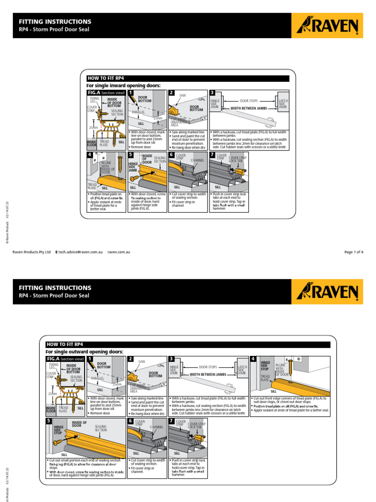 RP4 Fitting-Instruction V2 | PDF | Door | Architectural Design