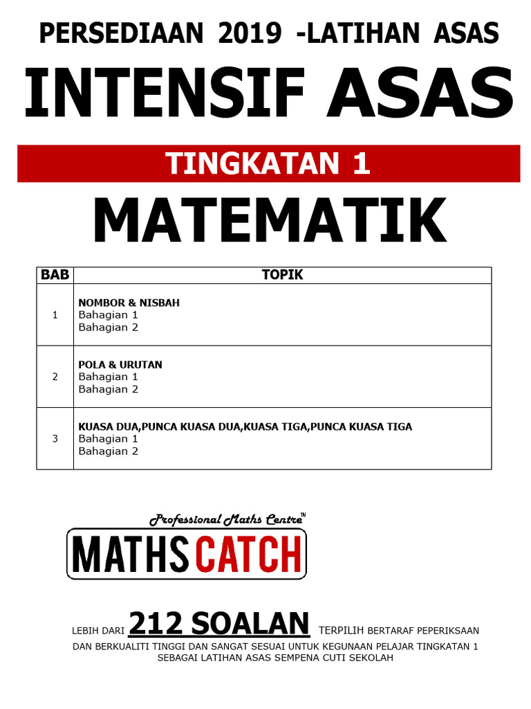 2019 Modul Latihan Matematik pt3 Tingkatan 1 | PDF