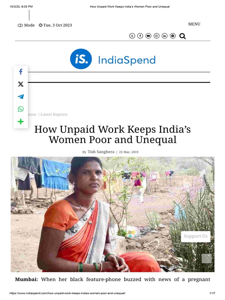 How Unpaid Work Keeps India's Women Poor and Unequal | PDF | Child Care | Poverty