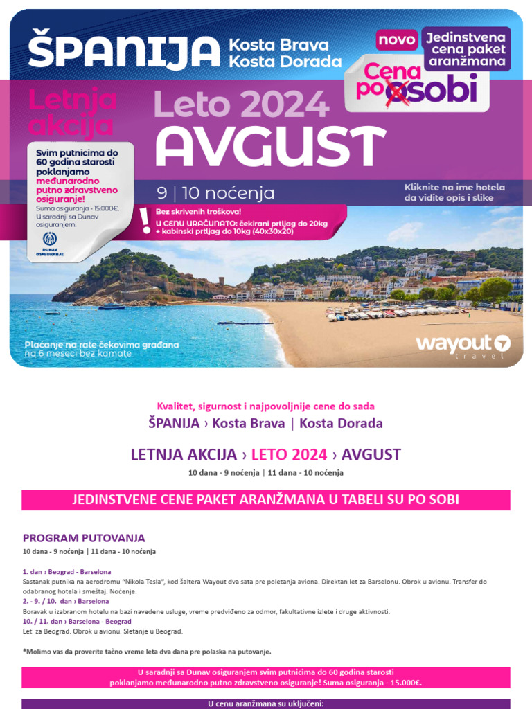 SPA Letnja Akcija Leto 2024 AVG 9 10 N | PDF