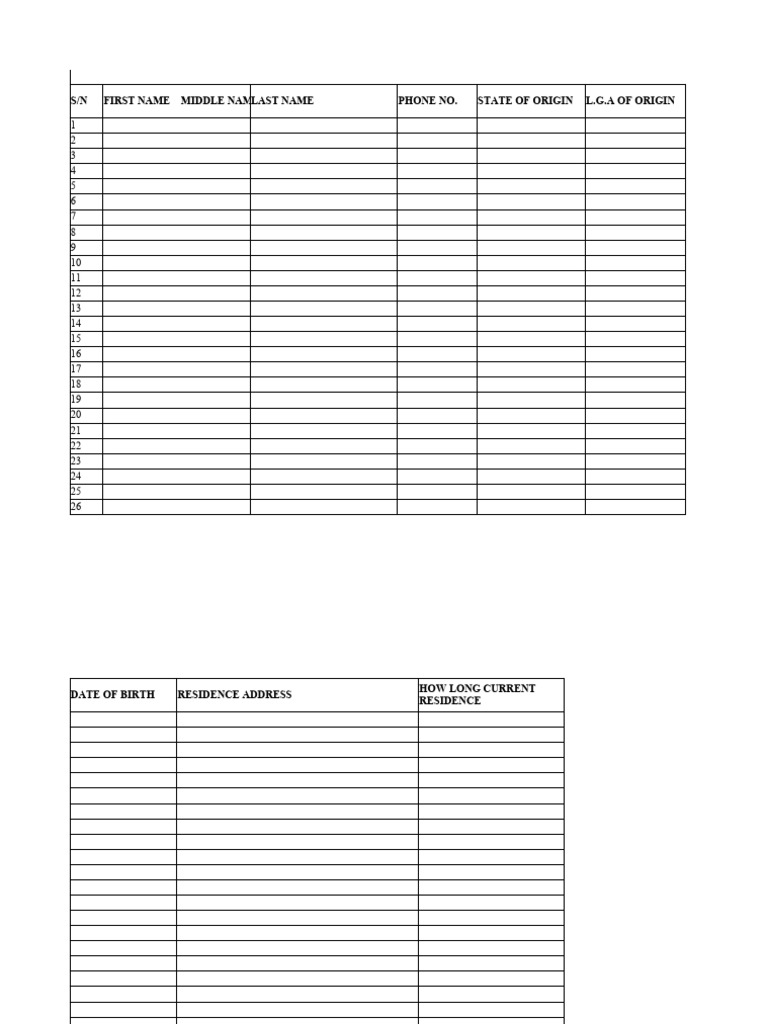 National Social Register Collation Template_NASSCO-1 | PDF