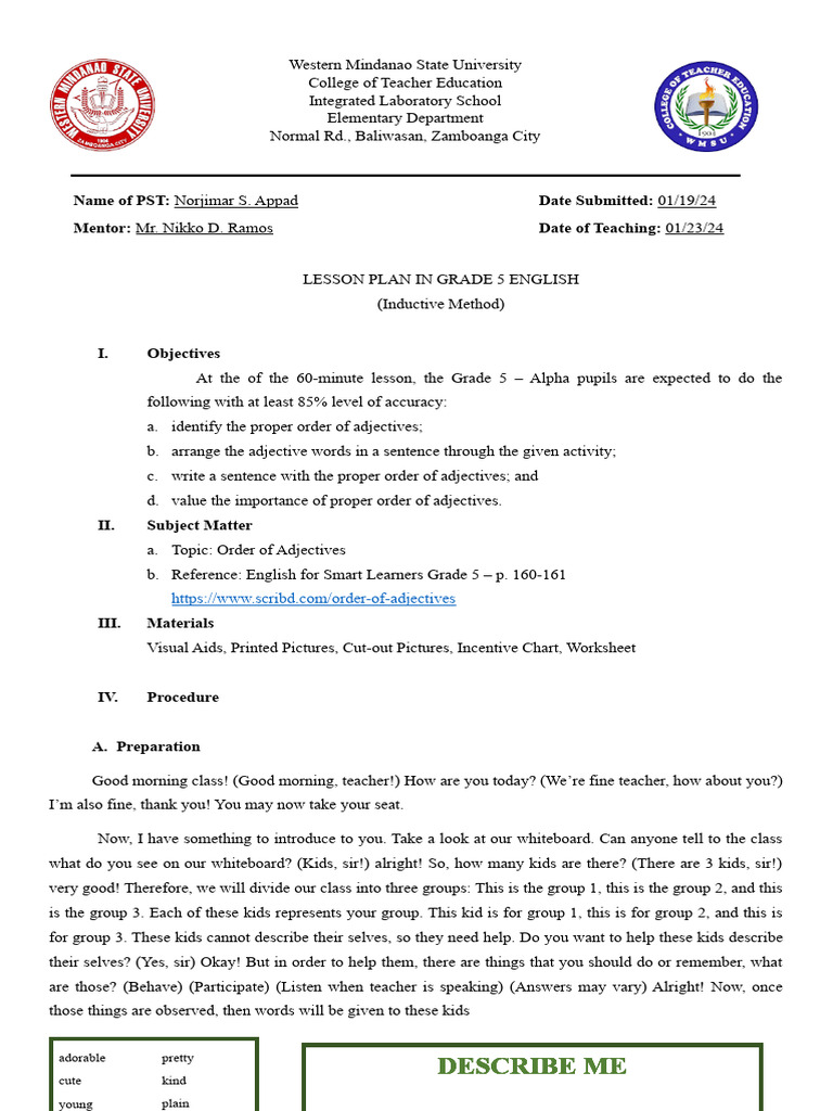 ENGLISH - LP | PDF | Adjective | Noun