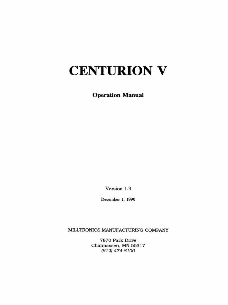 Milltronics Centurion V | PDF | Numerical Control