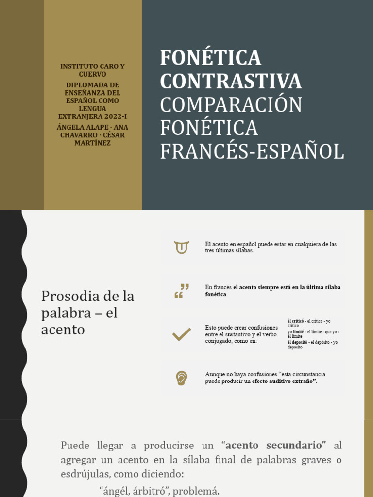 Presentación Clase FRA - ESP | PDF | Vocal | Idioma francés