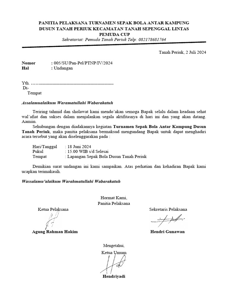 Surat Undangan Tamu | PDF