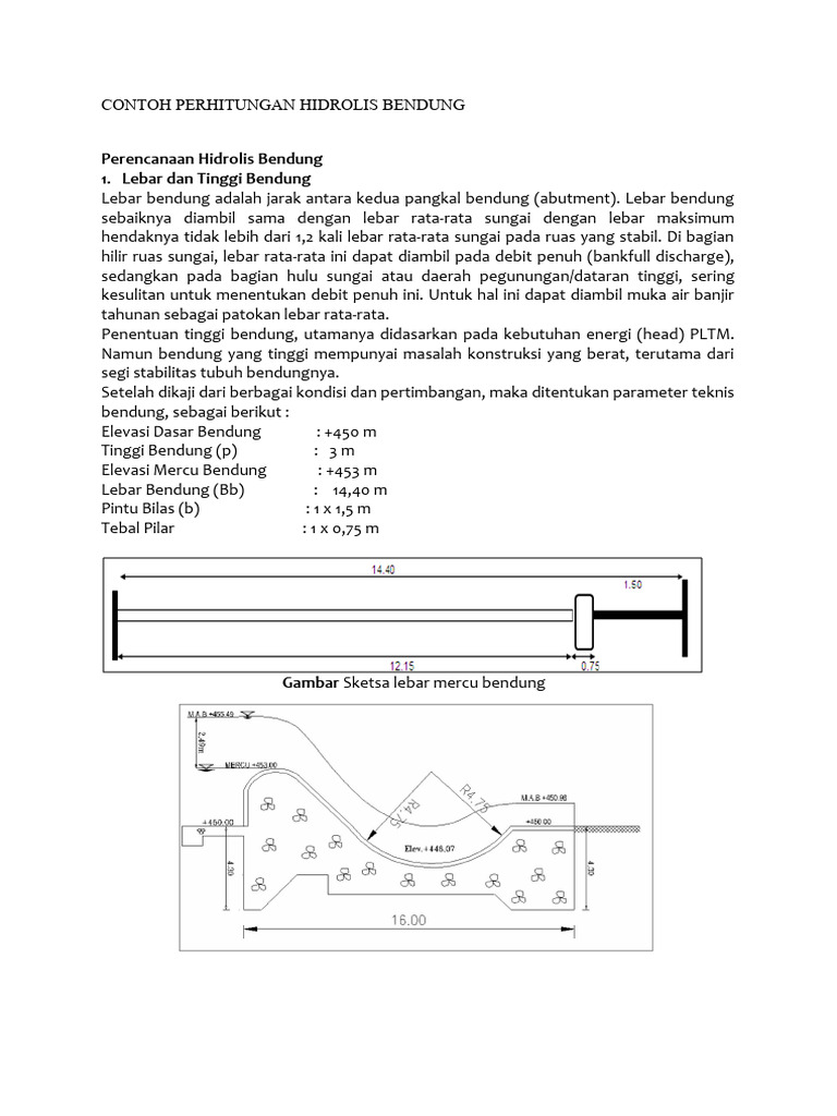 Perencanaan Bendung Sederhana | PDF