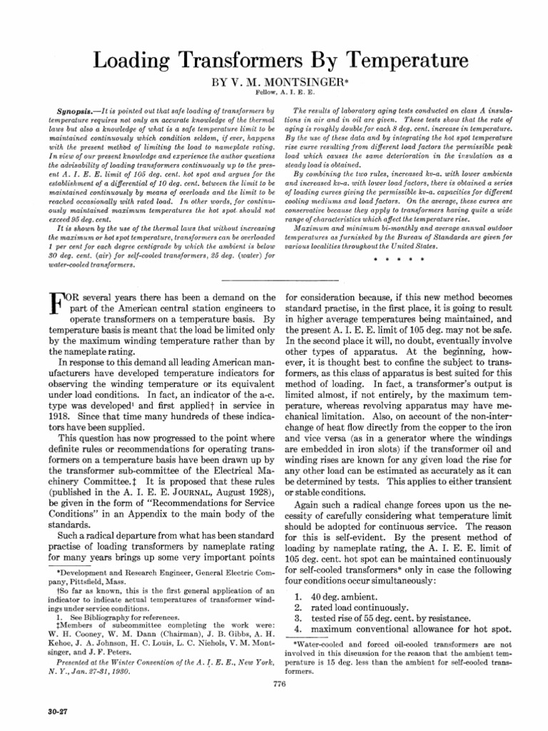 Loading Transformers by Temperature | PDF | Transformer | Convection