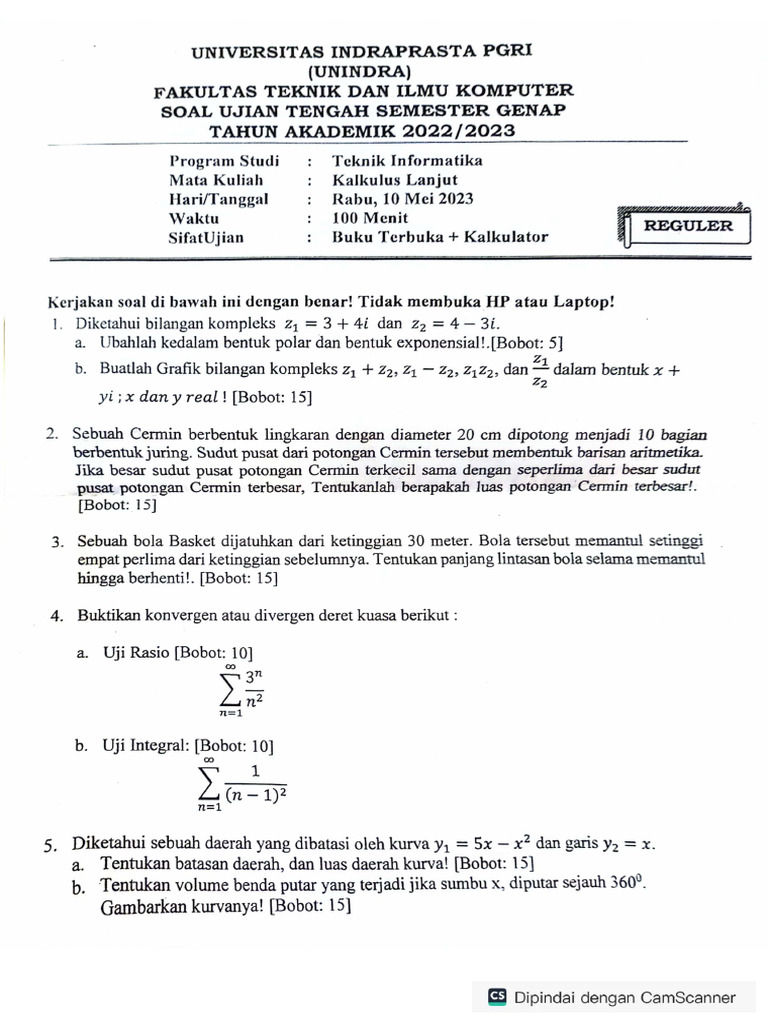 Soal Ujian Kalkulus | PDF