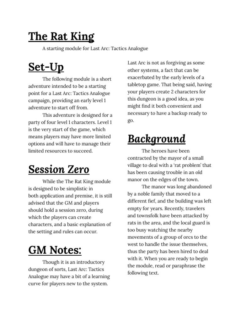 The Rat King Module v0.1 | PDF | Basement