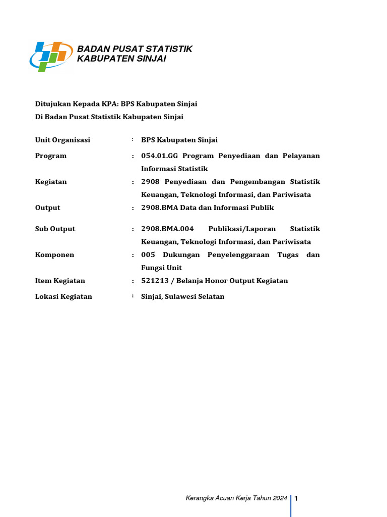 KAK K3 Tahun 2024 | PDF