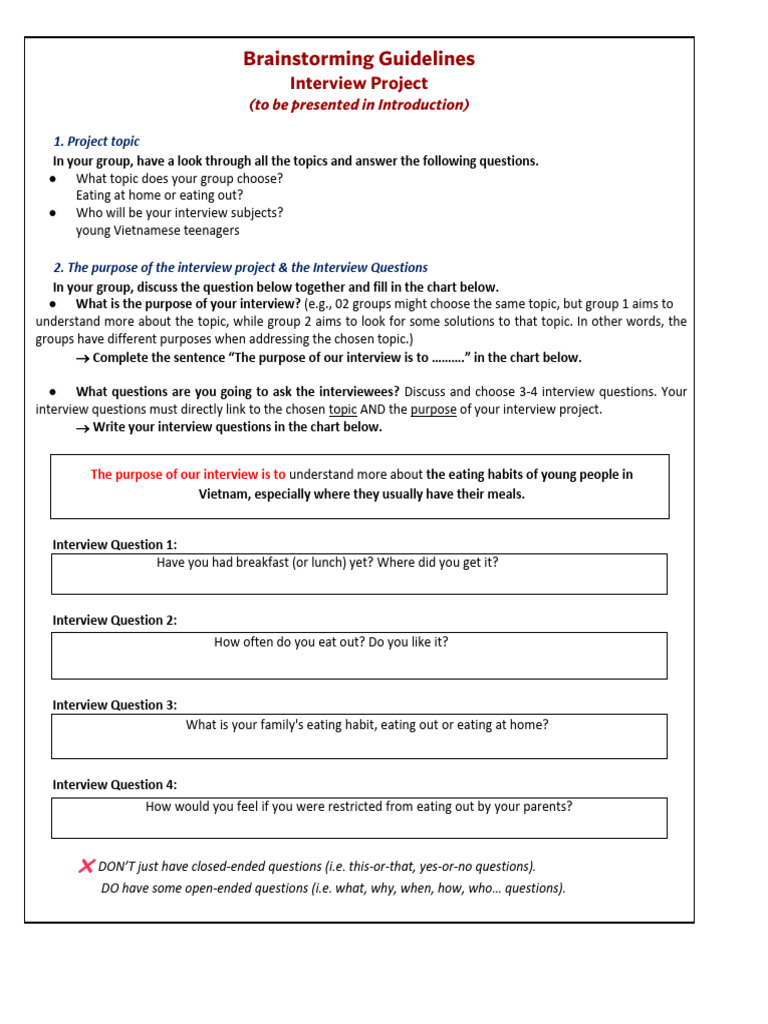 Sample - Phase 1 - Brainstorming Guidelines | PDF