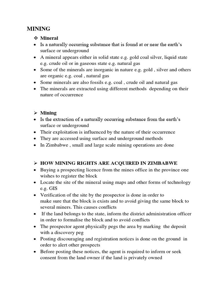 Mining | PDF | Mining | Coal Mining