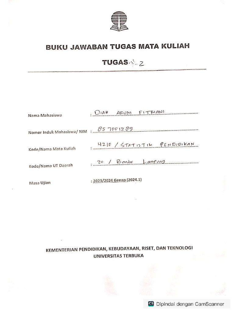 Tugas 2 Statistik Diah Arum Fitriani | PDF