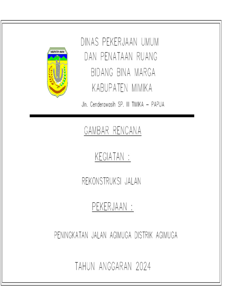 Gambar Rencana Peningkatan Jalan Agimuga Lanjutan Aspal | PDF