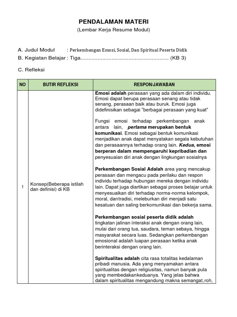 LK - RESUME PENDALAMAN MATERI Modul 4 KB 3 PPG 2023 | PDF | Sains & Matematika