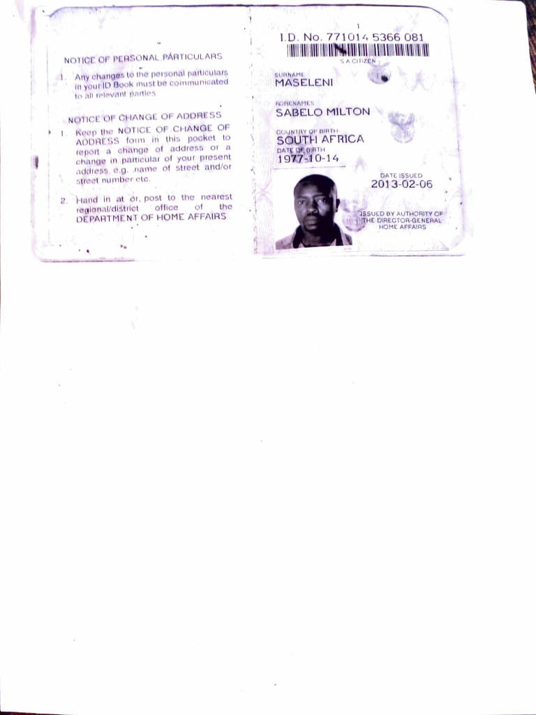 Notice of Personal Particulars Update | PDF
