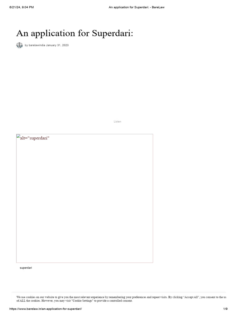 An Application For Superdari - BareLaw | PDF | Bail | Criminal Procedure In South Africa